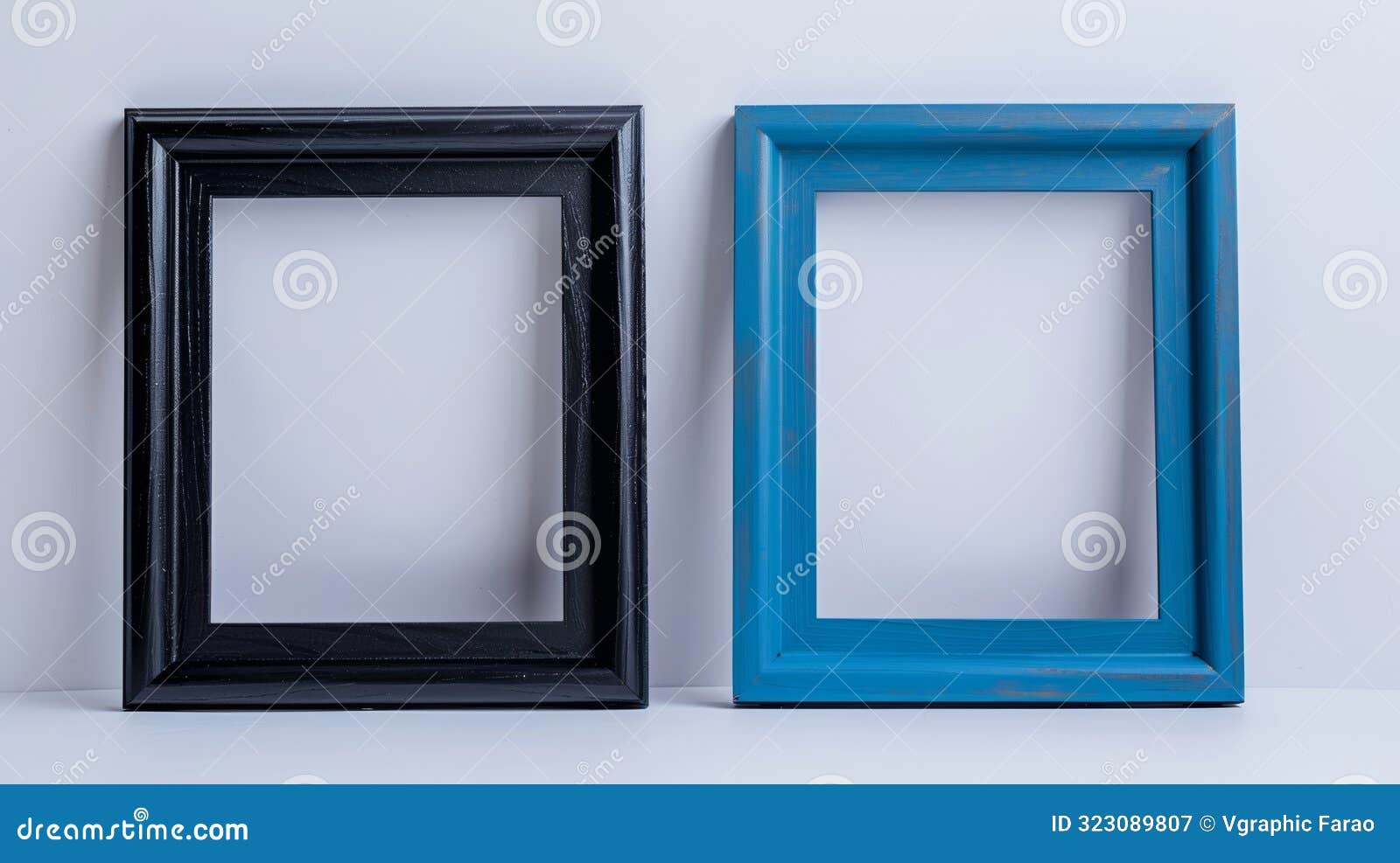 Two Empty Picture Frames on White Background, Studio Shot. Art and ...