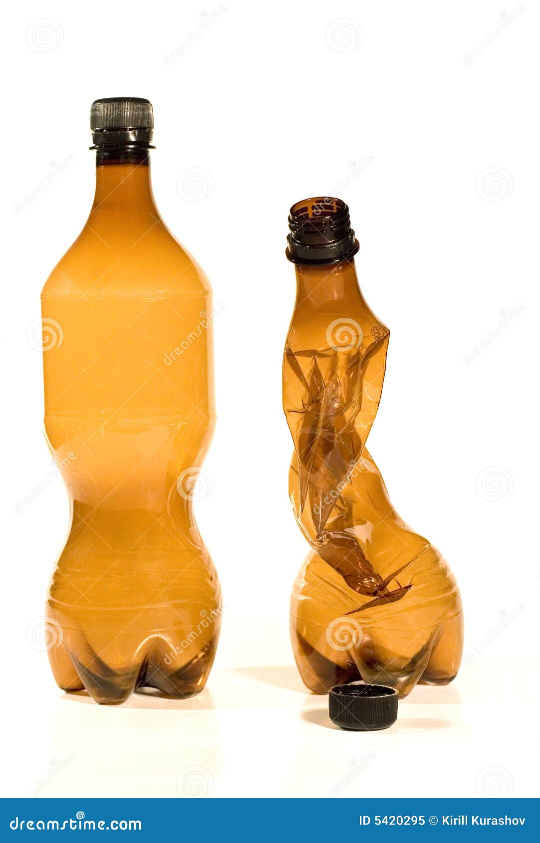 Two empty plastic bottles stock image. Image of recycling - 5420295