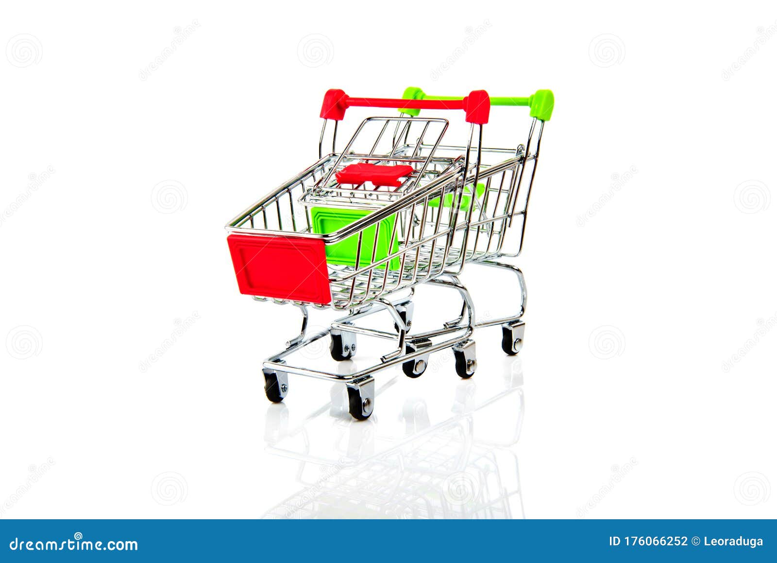 Two Empty Red and Green Shopping Cart. Stock Photo - Image of customer ...