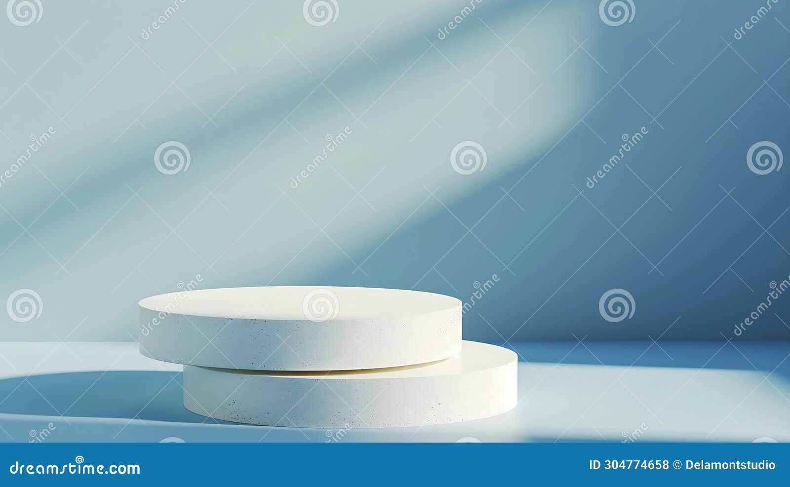 Two_empty_round_white_platforms_stacked_3 Stock Photo - Image of ...