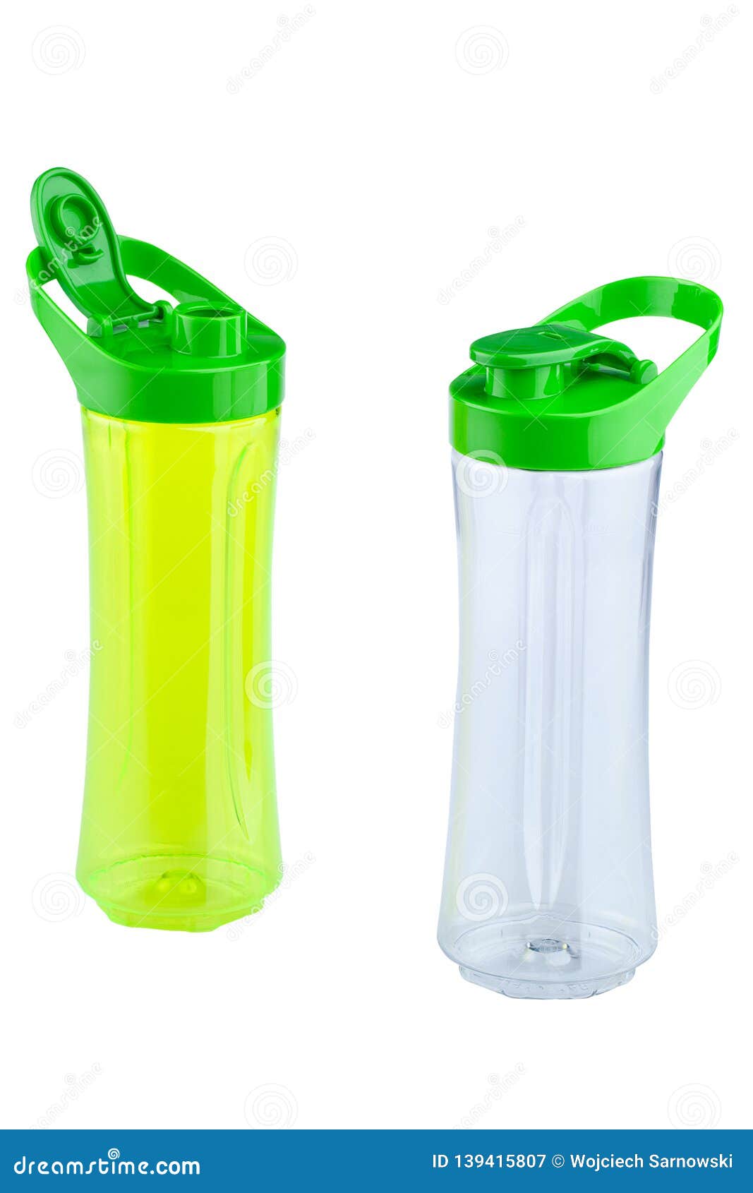 Two Empty Shake Bottles on White Background Stock Image - Image of ...