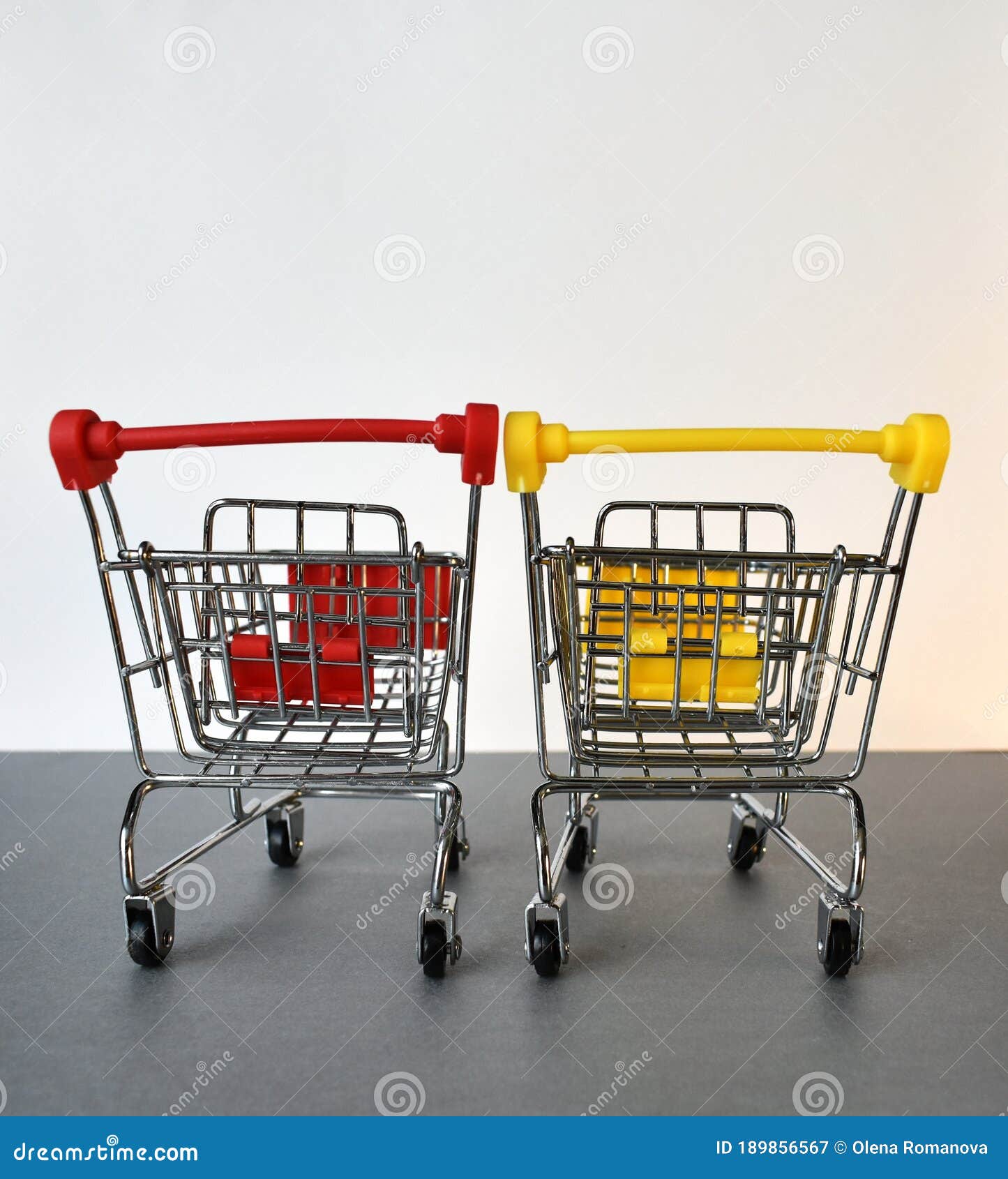 Two Empty Supermarket Carts, Located Next To Each Other Stock Image ...