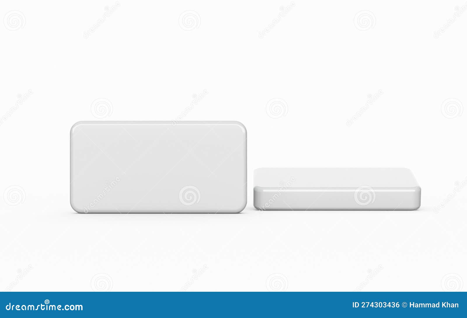 Two Empty White Domino Dice Isolated on White Background, 3d ...
