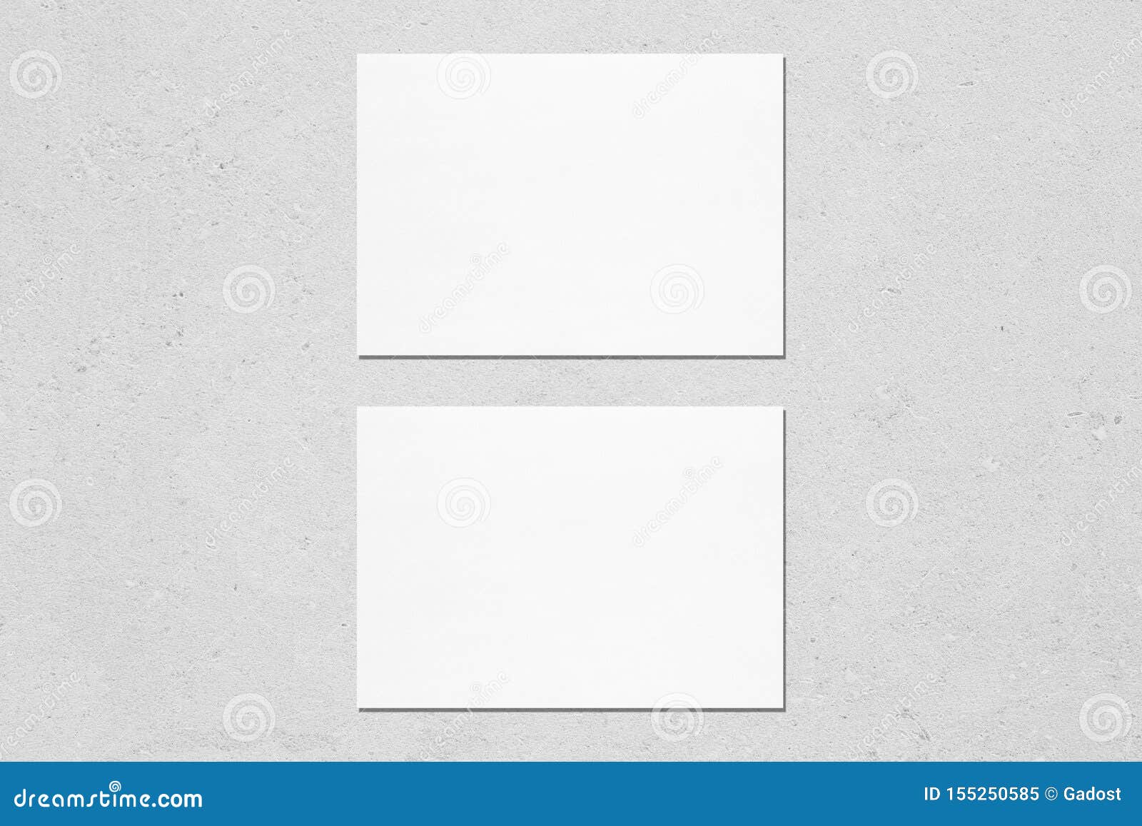 Two Empty White Horisontal Rectangle Card Mockups Stock Image - Image ...