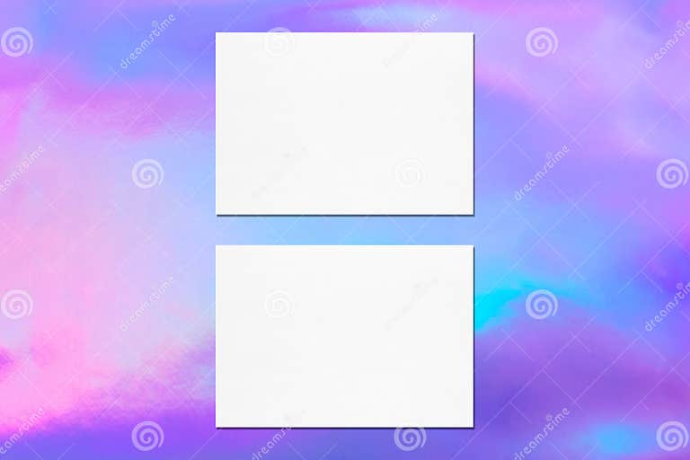 Two Empty White Horizontal Rectangle Card Mockups Stock Image - Image ...