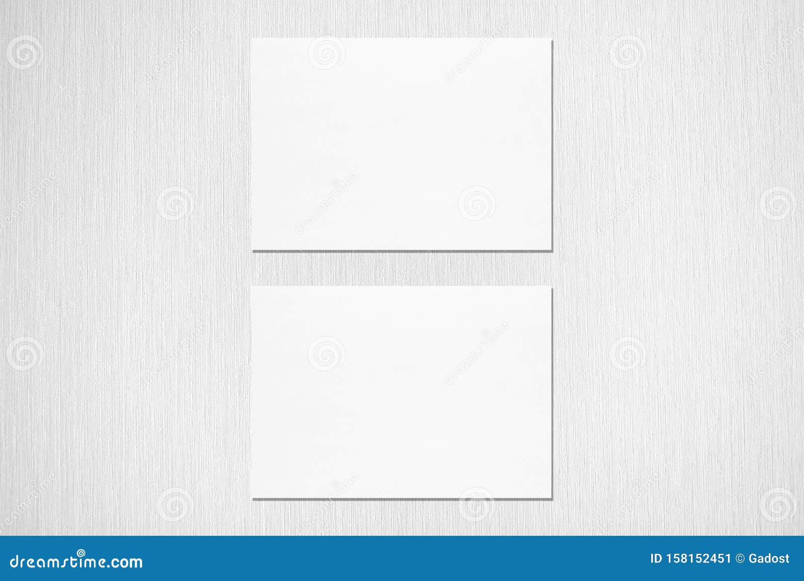 Two Empty White Horizontal Rectangle Card Mockups Stock Image - Image ...