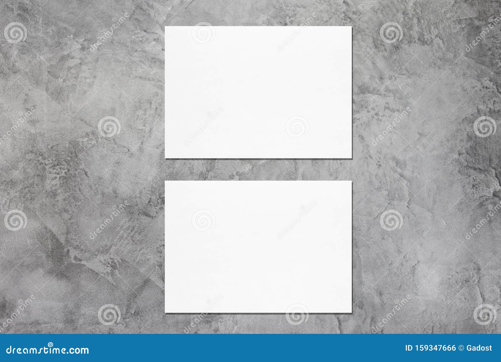 Two Empty White Horizontal Rectangle Card Mockups Stock Photo - Image ...