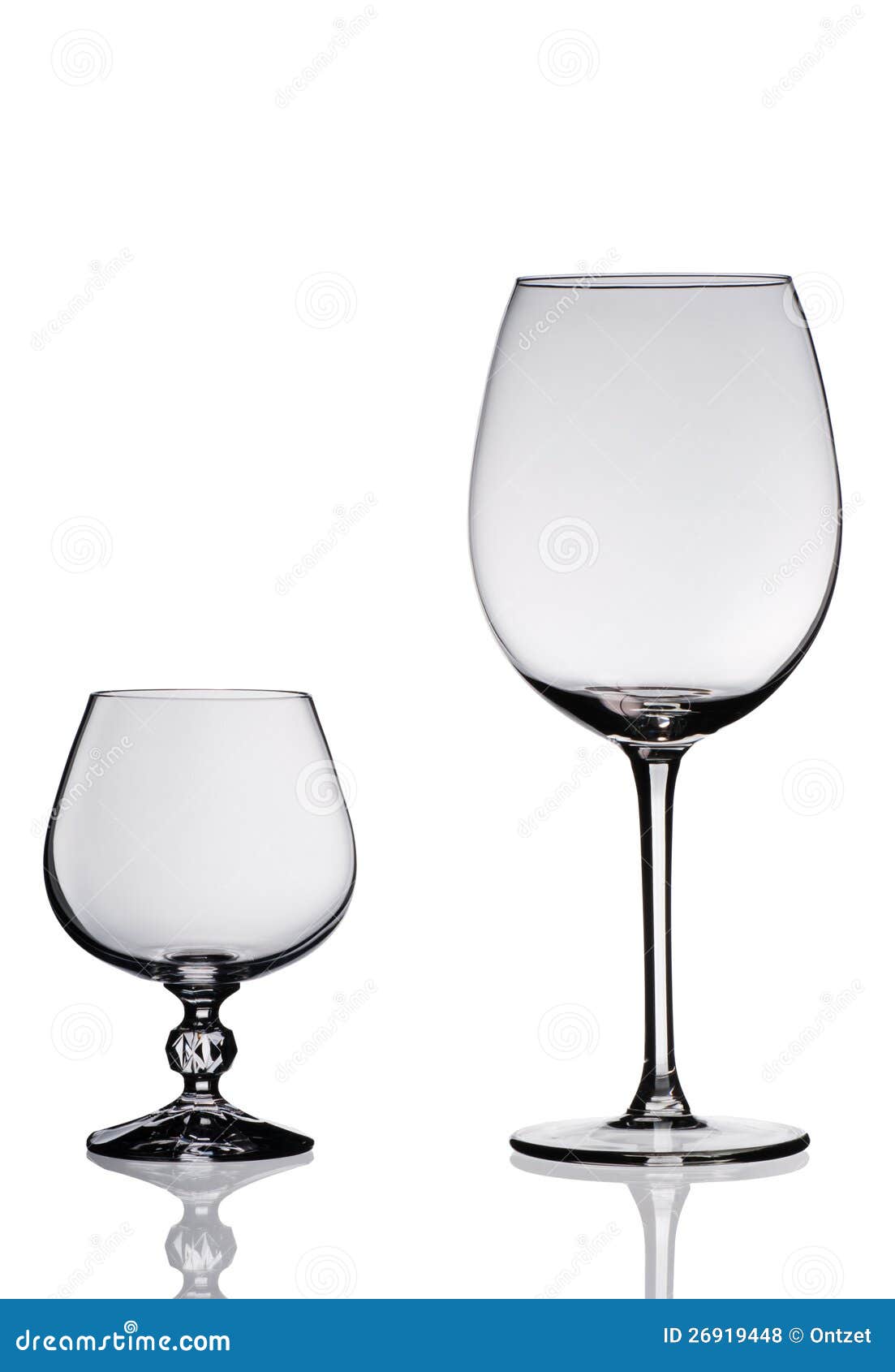Two Empty wine glasses. stock photo. Image of light, beaker - 26919448
