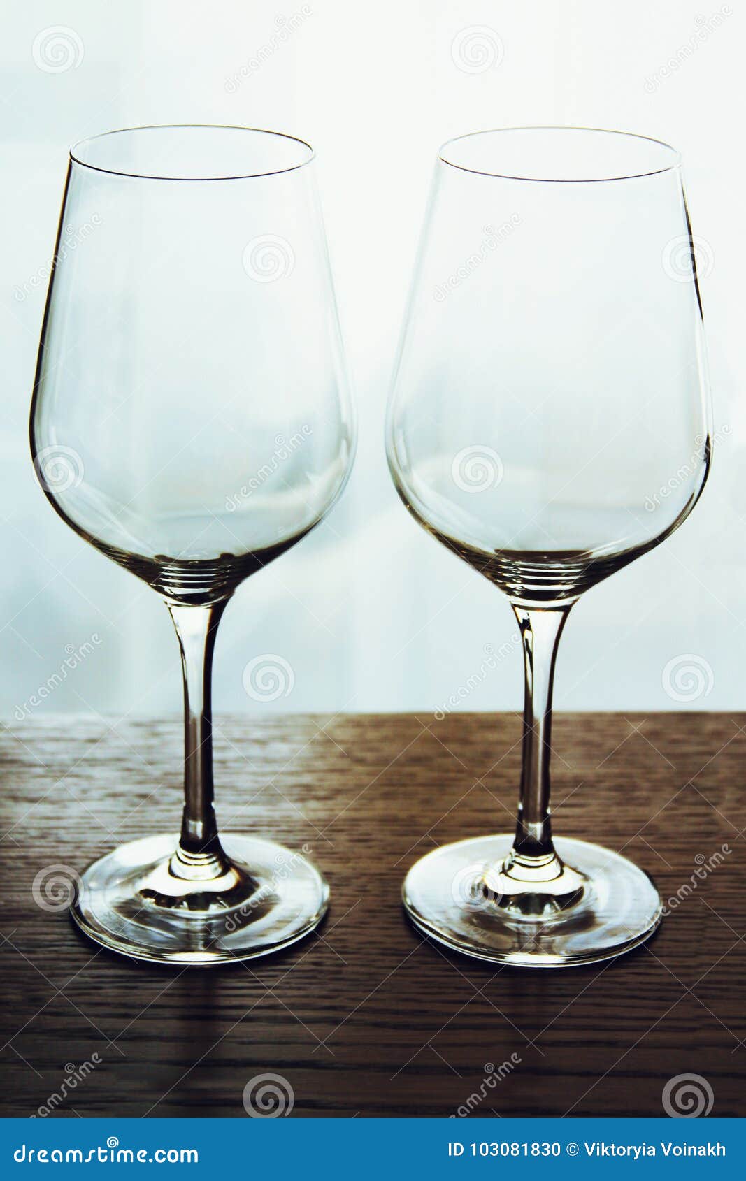 Two empty wine glasses stock photo. Image of couple - 103081830