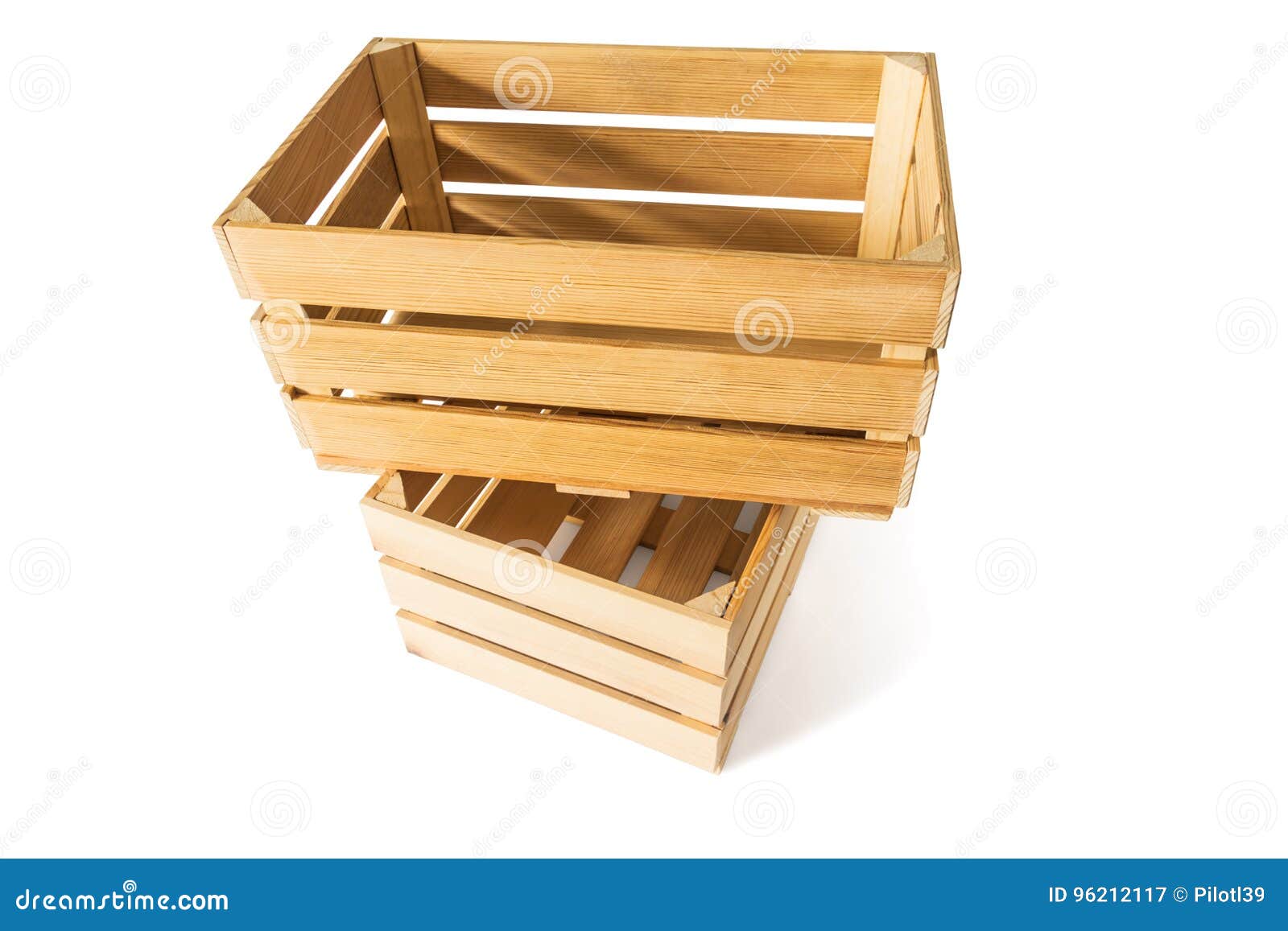 Two empty wooden boxes stock image. Image of board, warehouse - 96212117