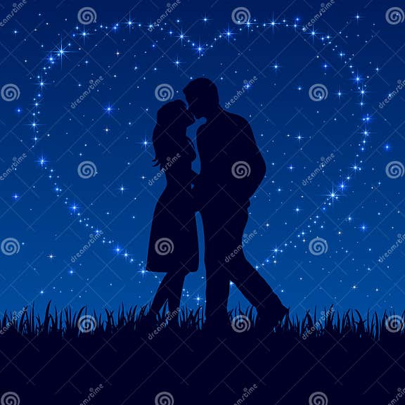 Two enamored stock vector. Illustration of dark, shine - 28647385