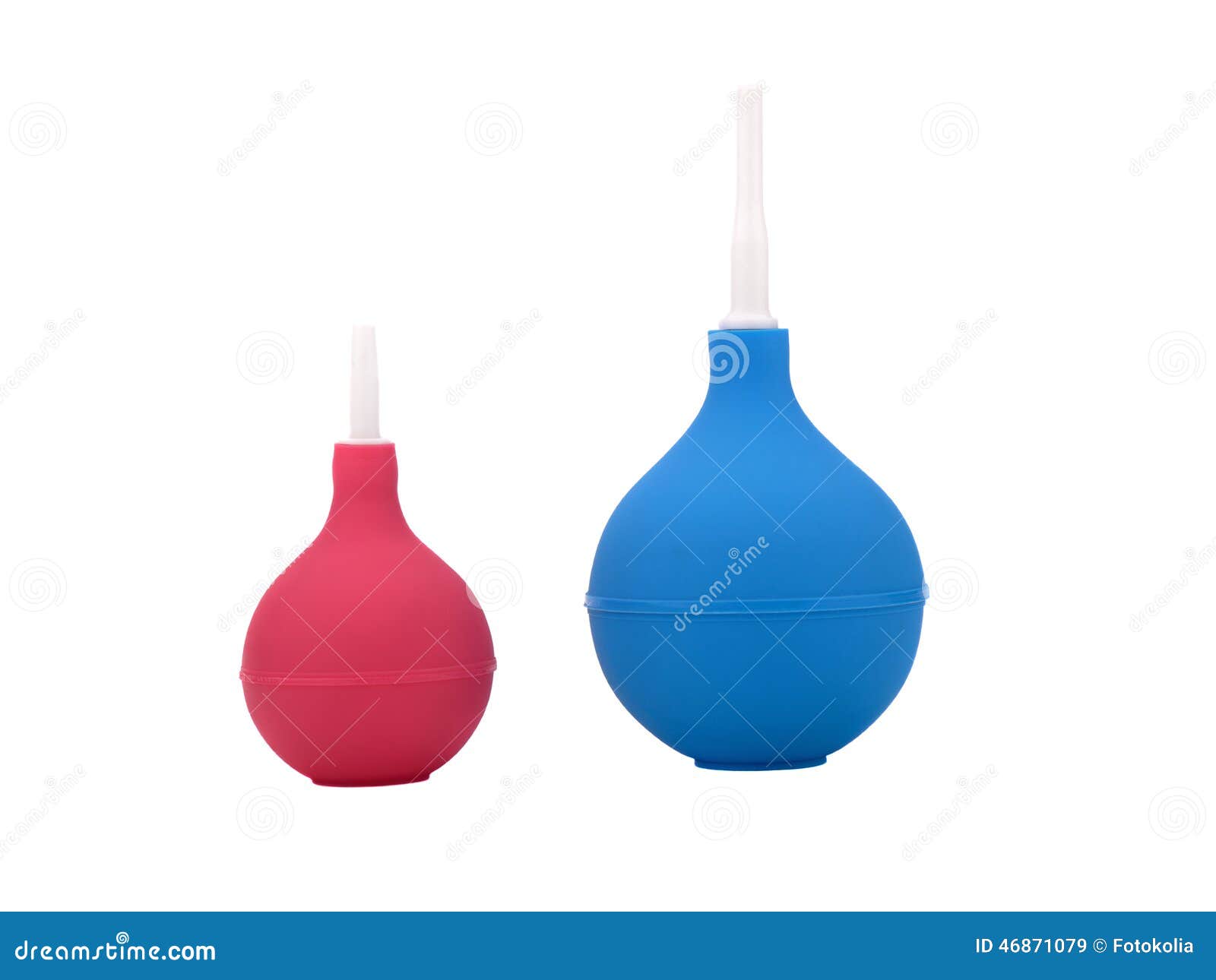 Two Enemas Red and Blue on a White Background Stock Image - Image of ...