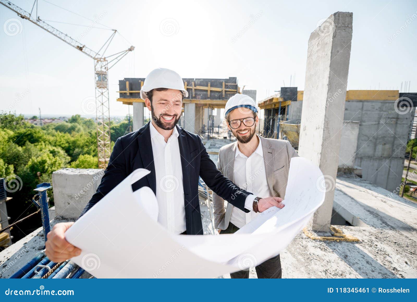 Engineers Working on the Structure Stock Image - Image of house ...