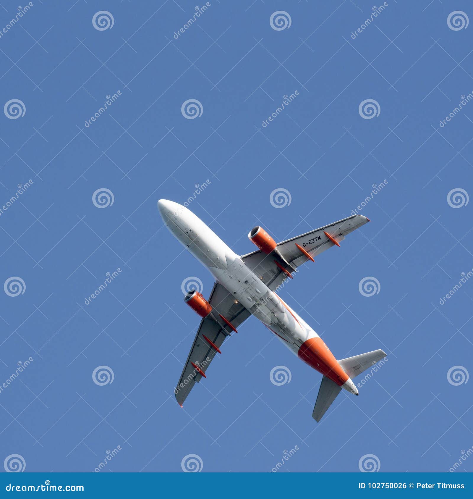 Two Engine Passenger Jet Seen from Below the Fuselage Editorial Photo ...