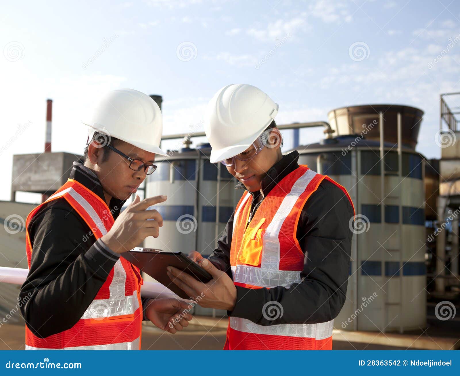 Two Engineer on Location Site Disscution Stock Photo - Image of ...