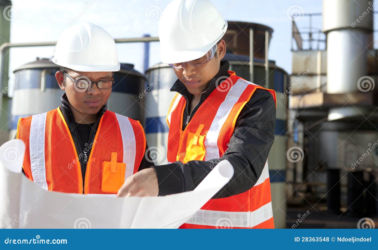 Two Engineer on Location Site Disscution Stock Photo - Image of asian ...