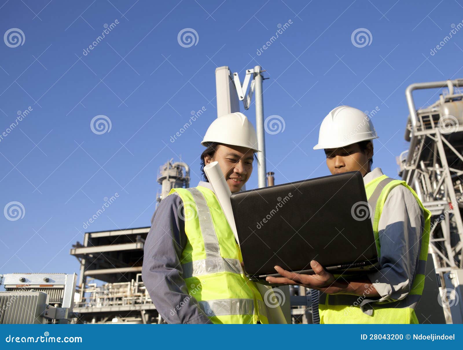 Two Engineer Power and Energy with Laptop Stock Photo - Image of ...