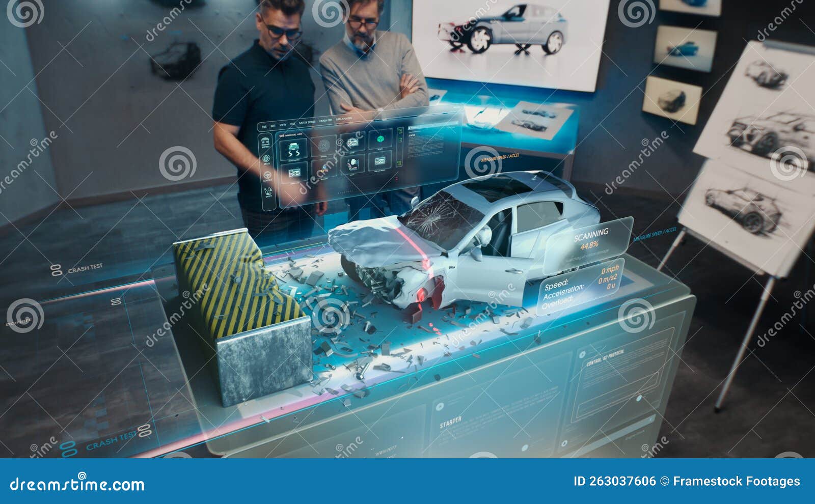 Car Design Developers Using Car Crash Simulator Stock Photo - Image of ...
