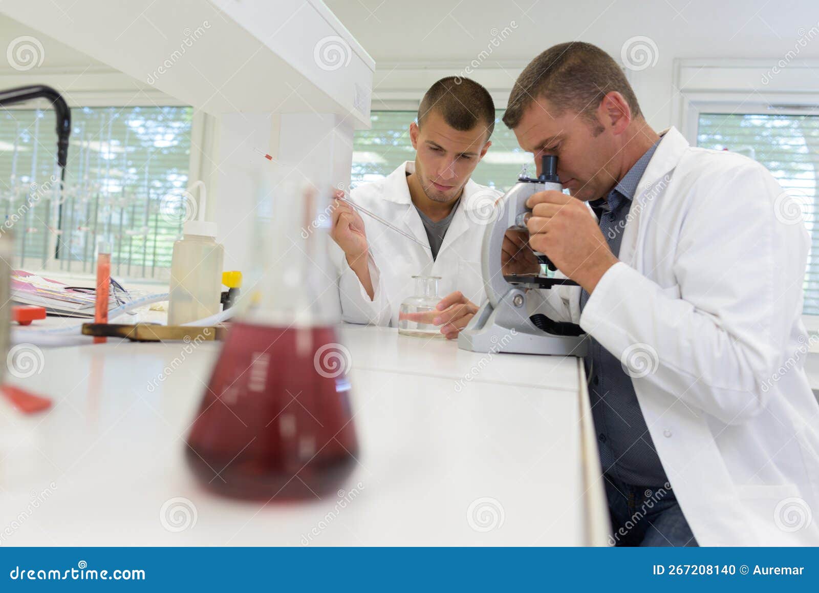 Two engineers in lab stock photo. Image of scientific - 267208140