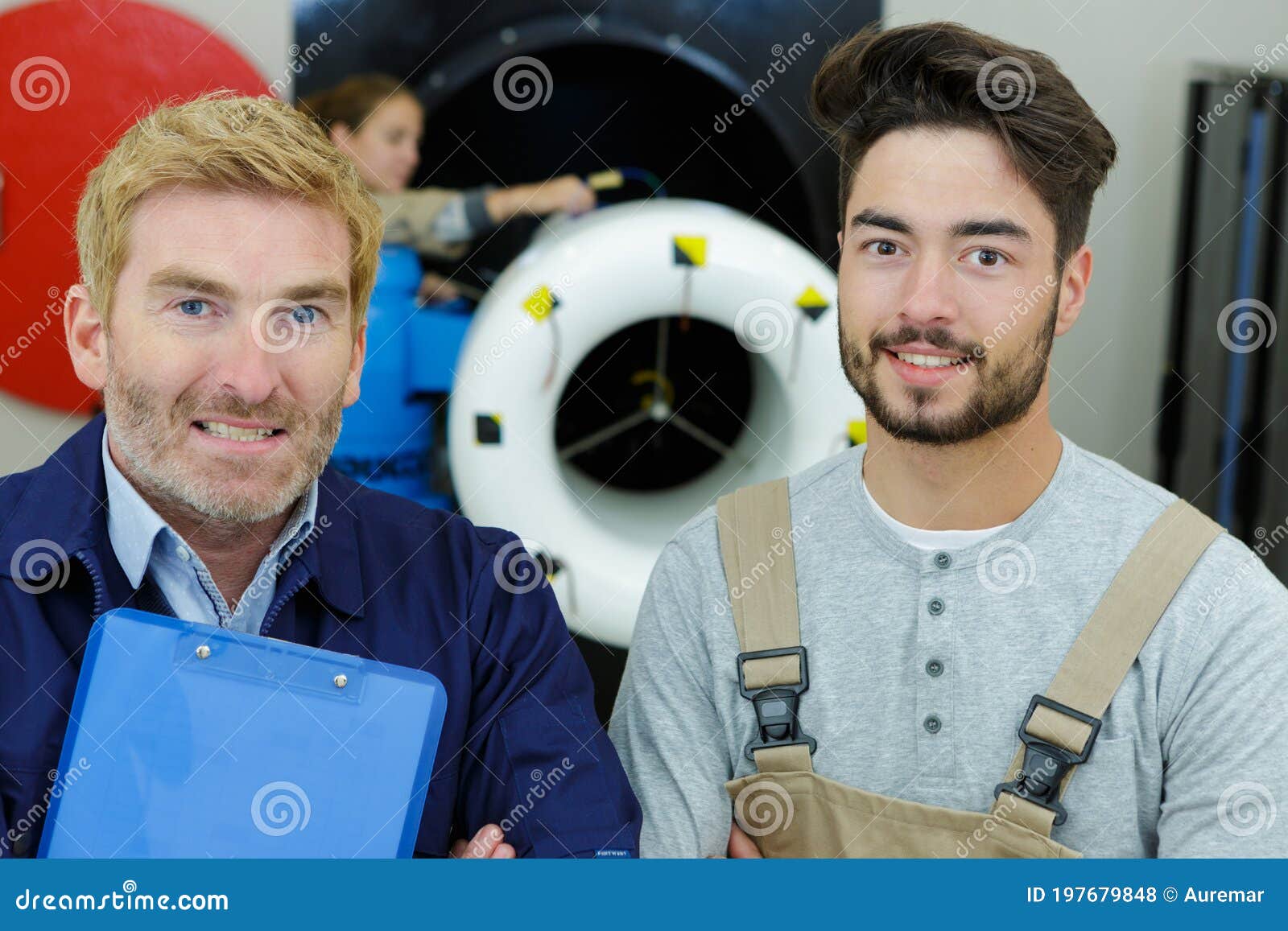 Two Engineers Looking at Camera Stock Photo - Image of turbine ...