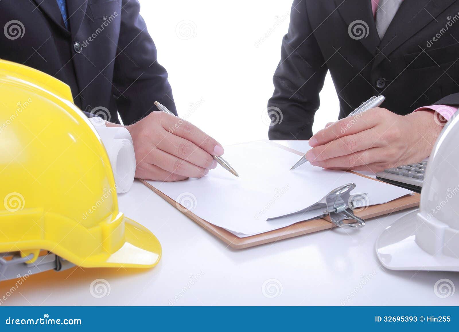 Two Engineers People Discussing Stock Image - Image of contract ...