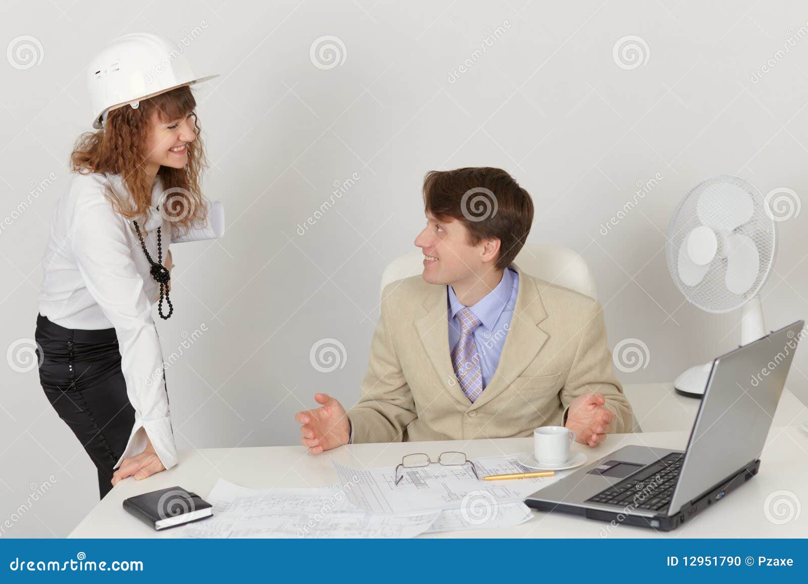 Two Engineers Talking in Office during Work Stock Photo - Image of ...
