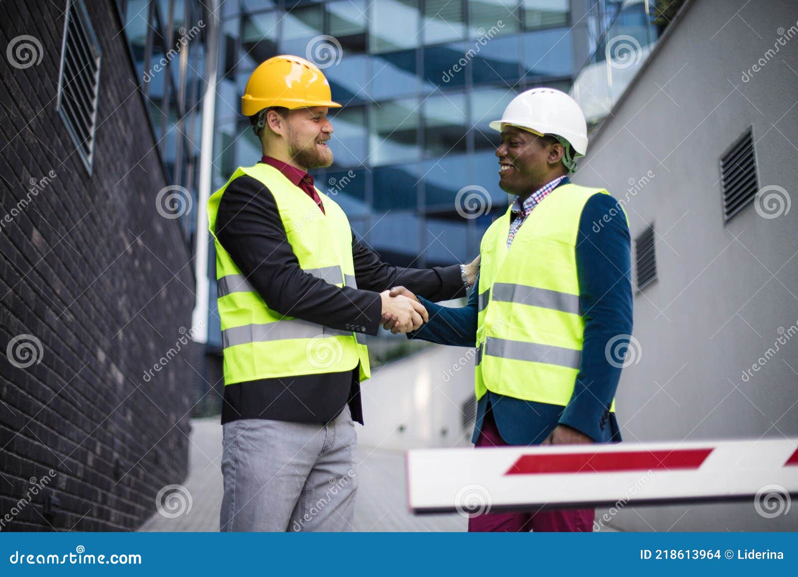 Two Engineers Talking on the Street. Stock Photo - Image of ...