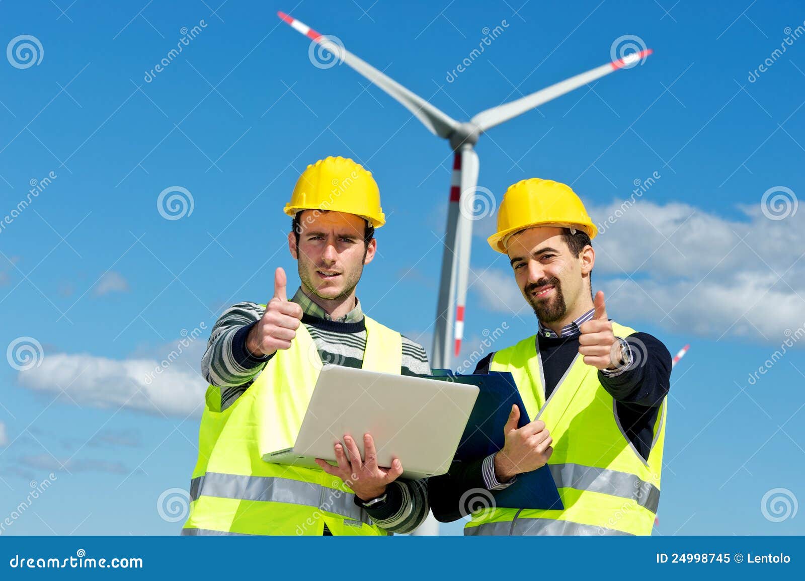 Two Engineers In A Wind Turbine Power Station Royalty-Free Stock Photo ...