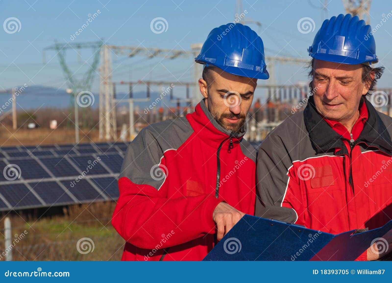 Two Engineers at Work stock image. Image of outdoors - 18393705