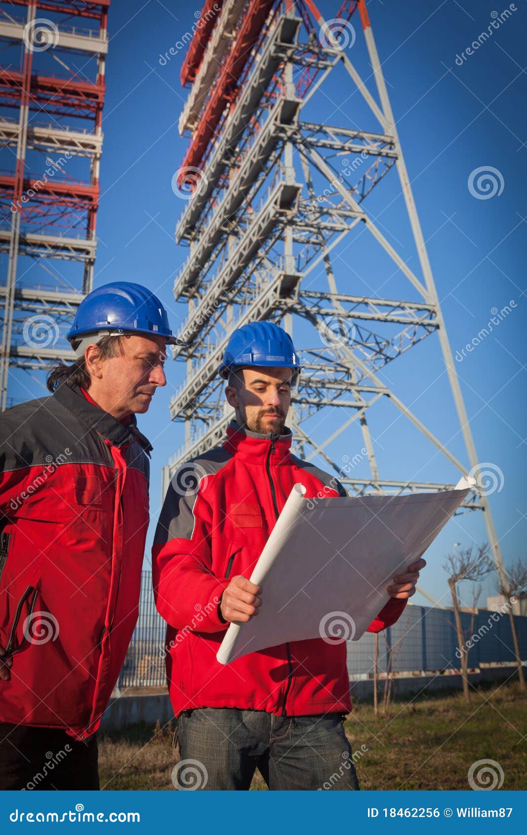 Two Engineers at Work stock photo. Image of foreman, stage - 18462256