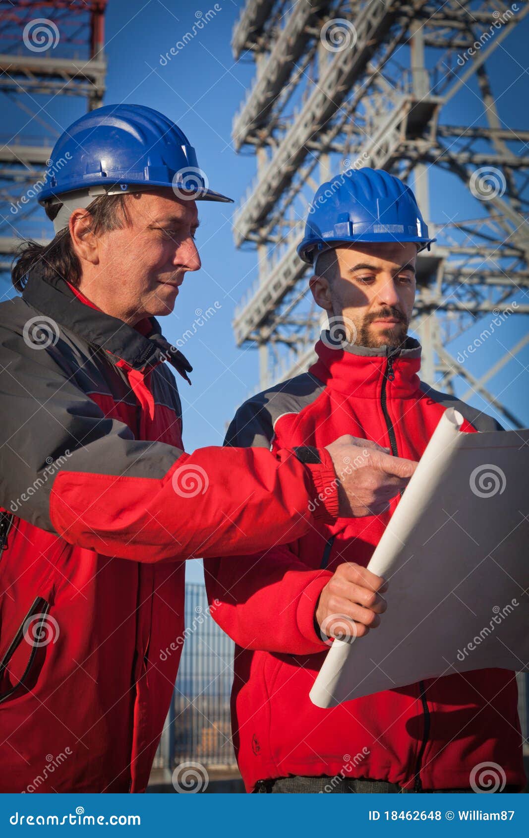Two Engineers at Work stock photo. Image of stage, satisfaction - 18462648
