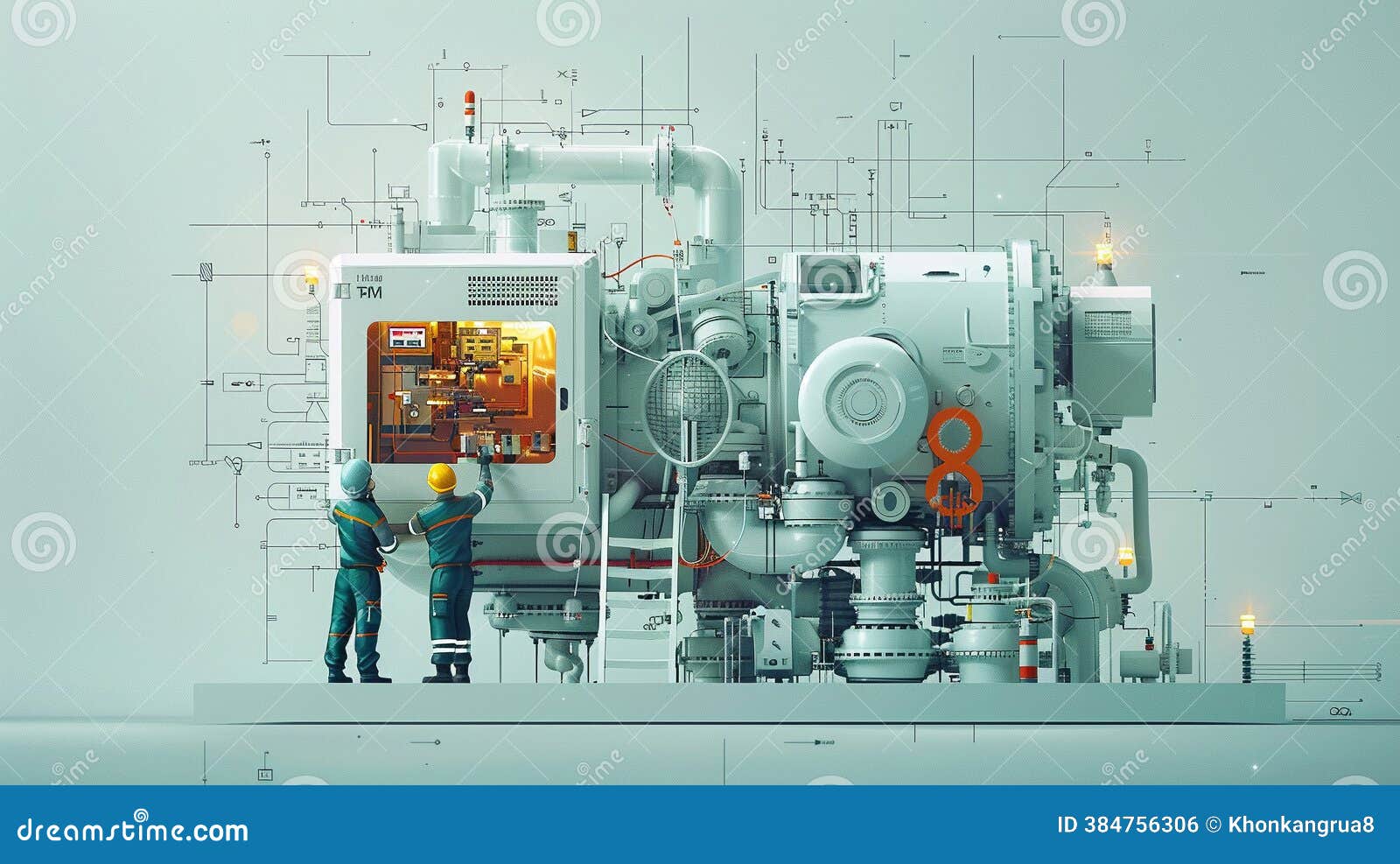 Engineers Working. Business Workers At Workplace. Stock Image ...