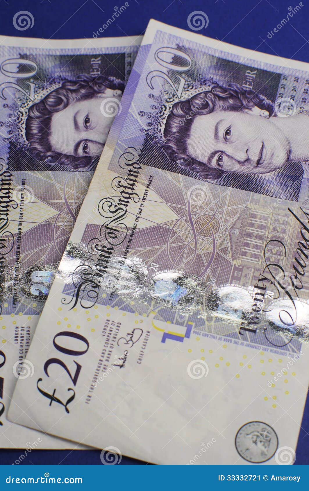 Two English Twenty Pound Notes - Vertical. Editorial Photo - Image of ...