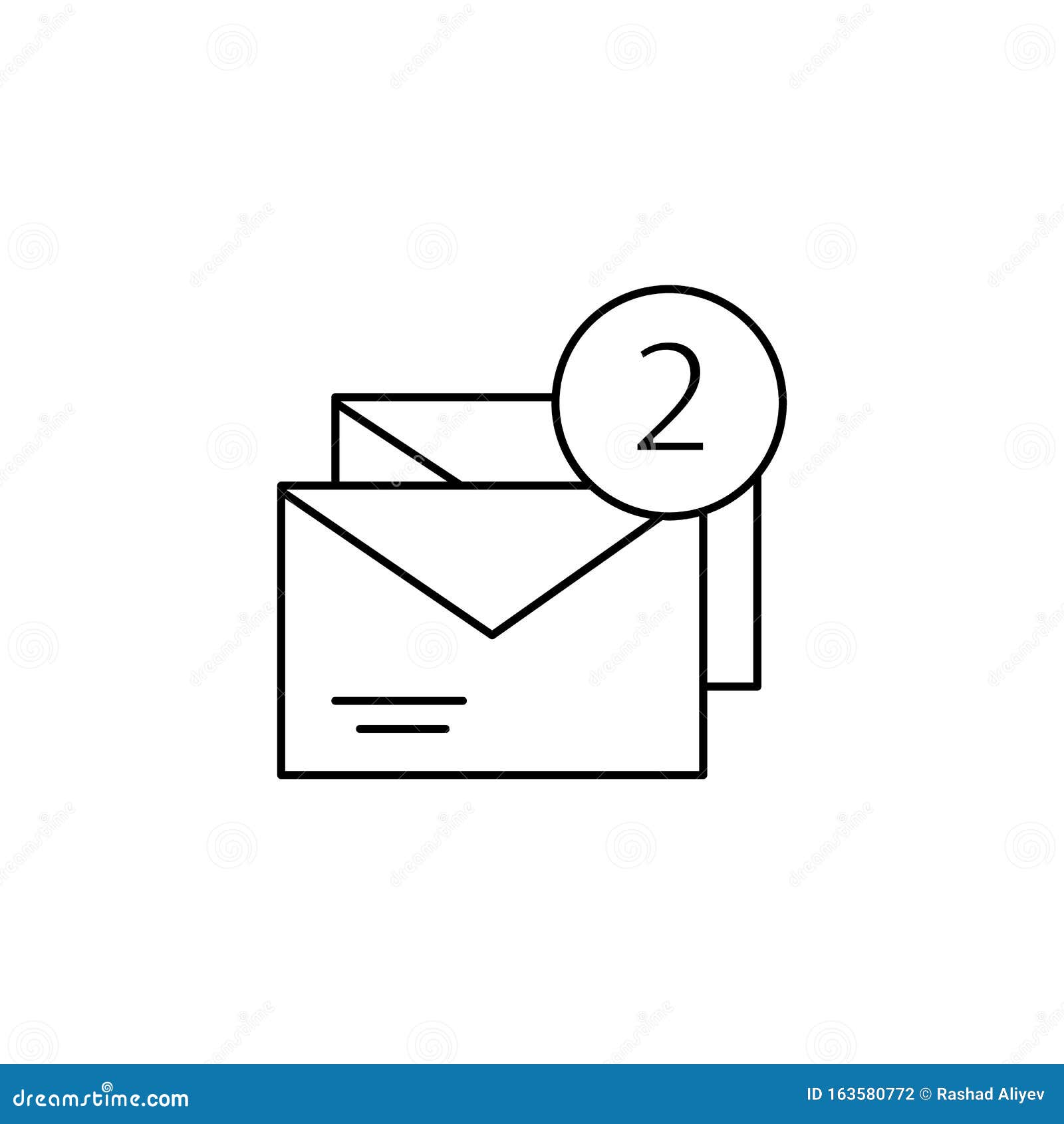 Two Envelopes, Message Icon. Simple Line, Outline Vector of Information ...