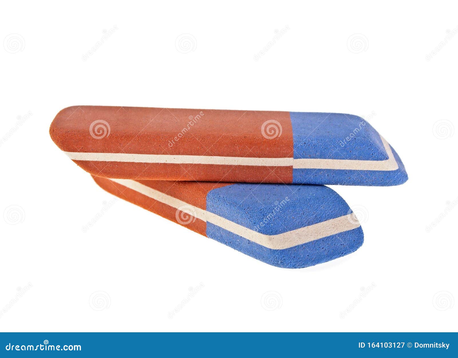 Two Erasers Isolated on White Background Stock Image - Image of school ...