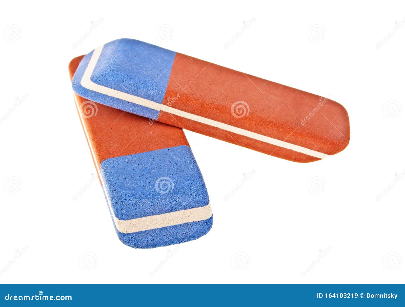 Two Erasers Isolated on White Background Stock Image - Image of symbol ...