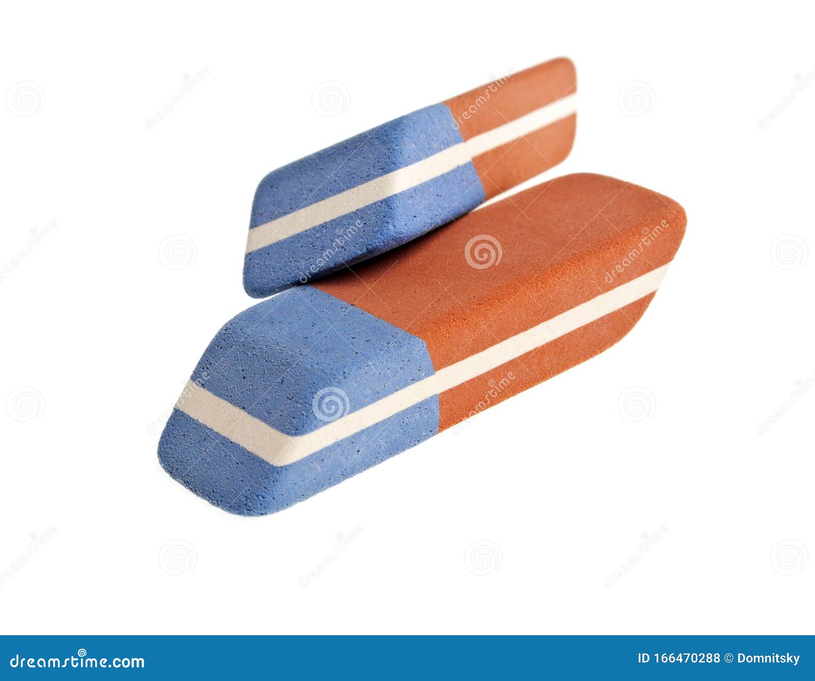 Two Erasers Isolated on White Background Stock Photo - Image of pink ...