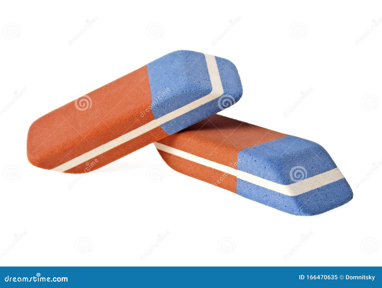 Two Erasers Isolated on White Background Stock Image - Image of ...