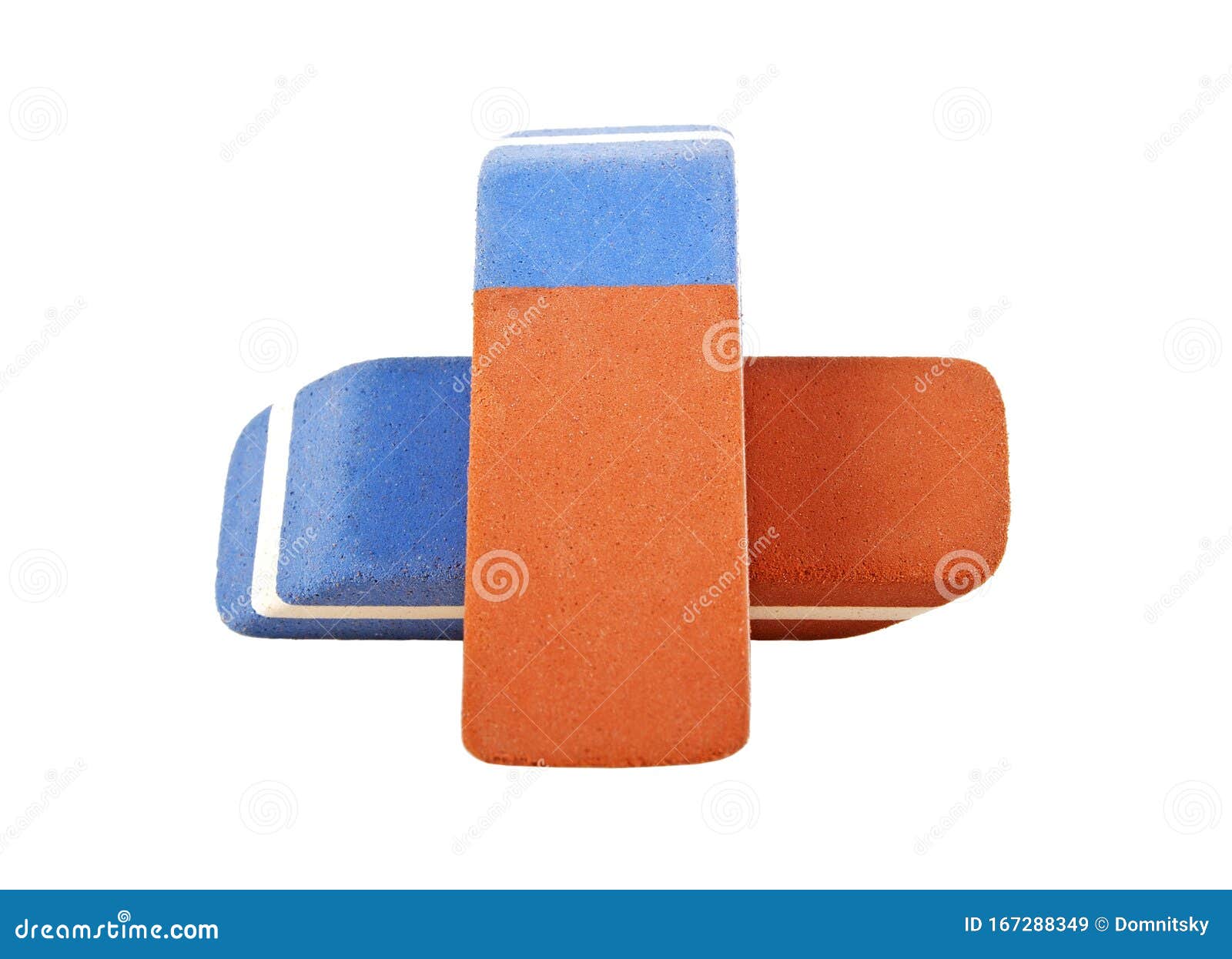 Two Erasers Isolated on White Background Stock Image - Image of erased ...