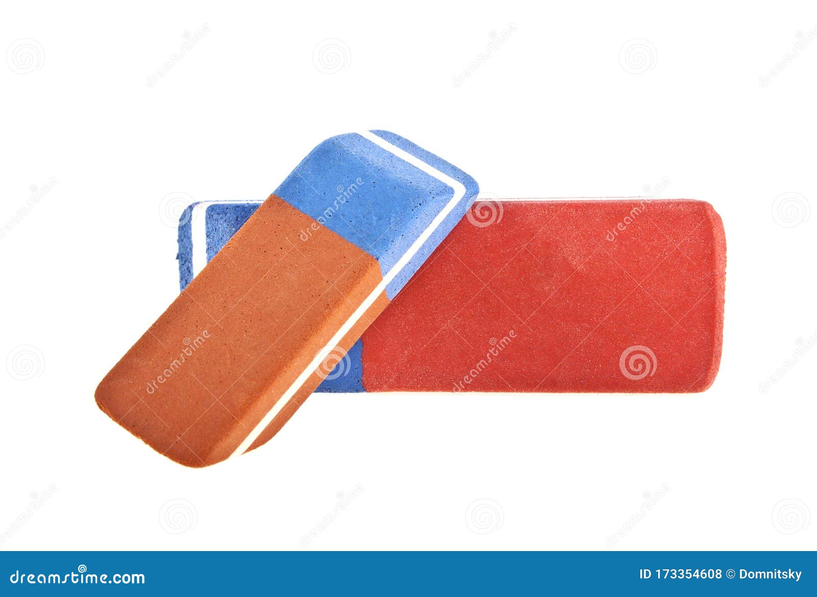 Two Erasers Isolated on White Background Stock Photo - Image of erase ...