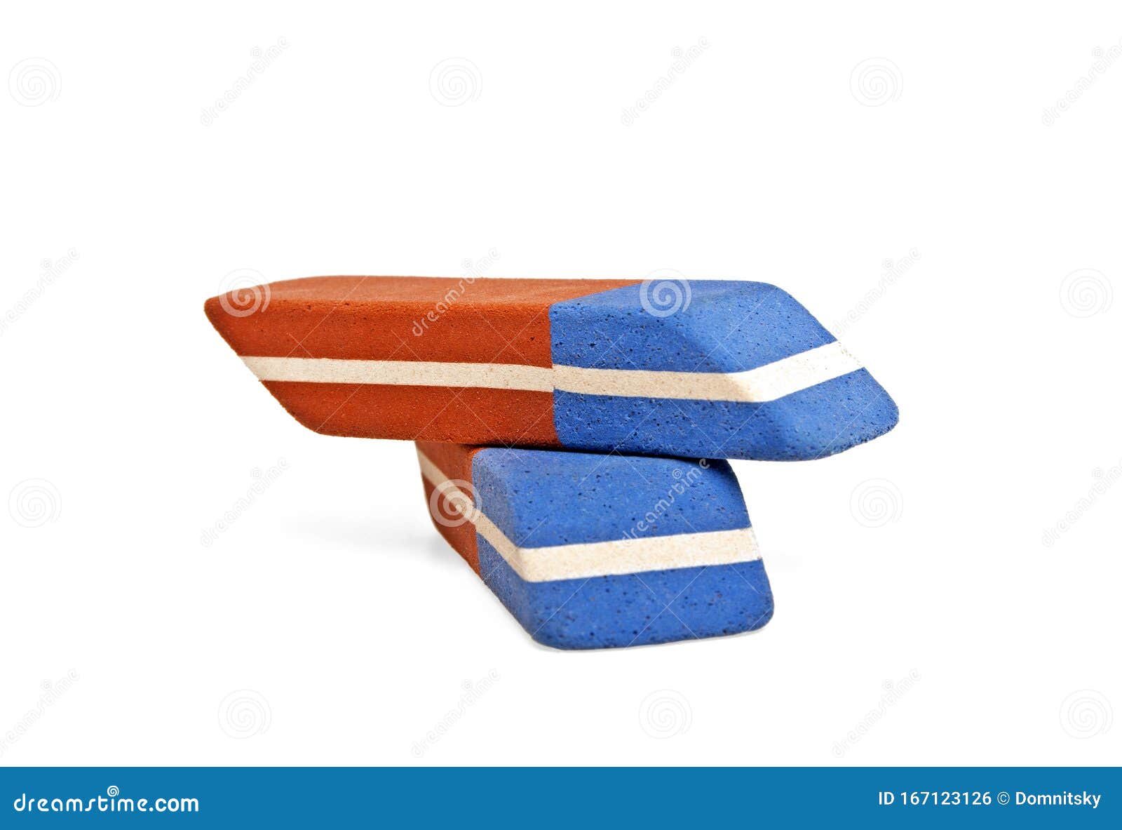 Two Erasers Isolated on White Background Stock Photo - Image of concept ...