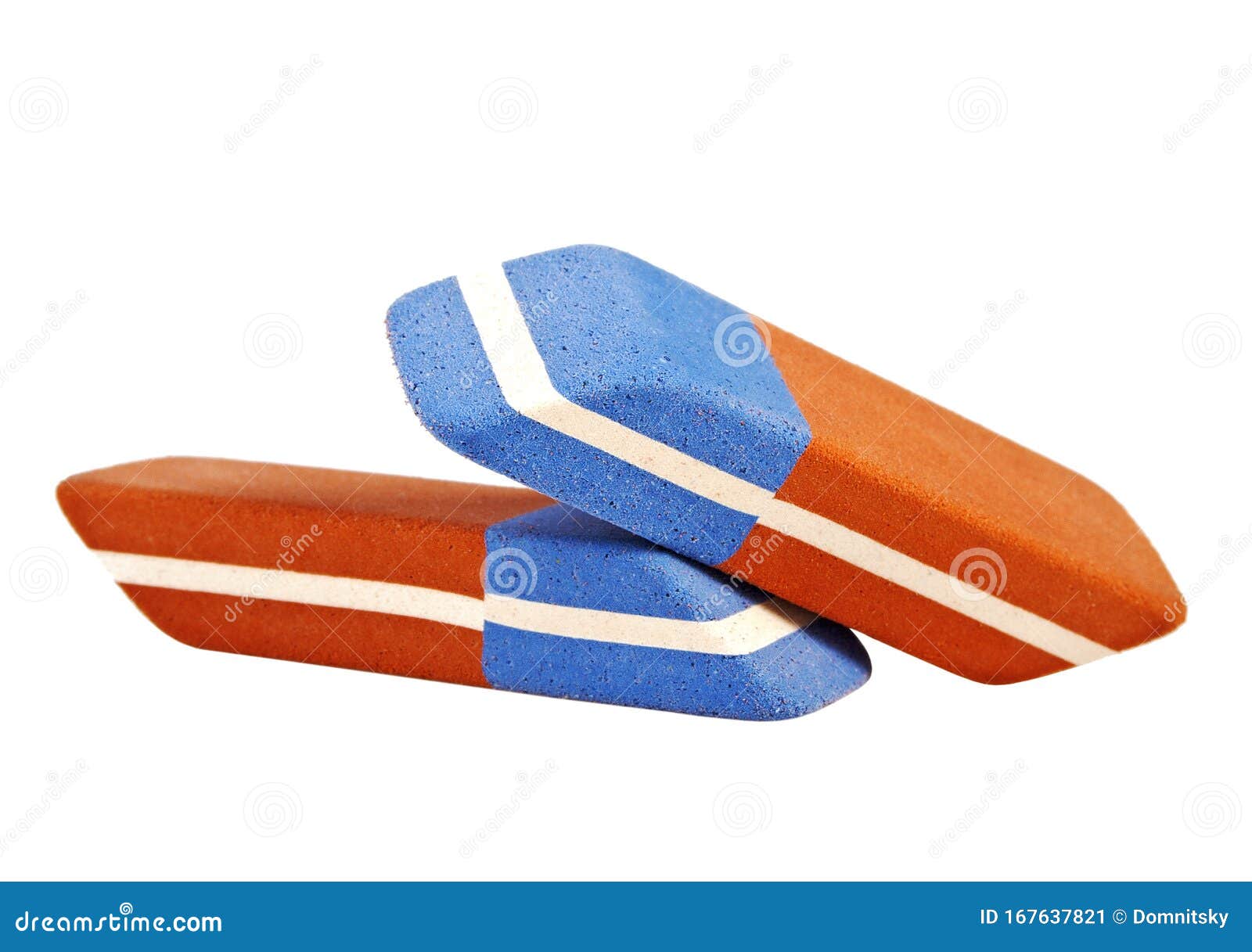 Two Erasers Isolated on White Background Stock Image - Image of ...
