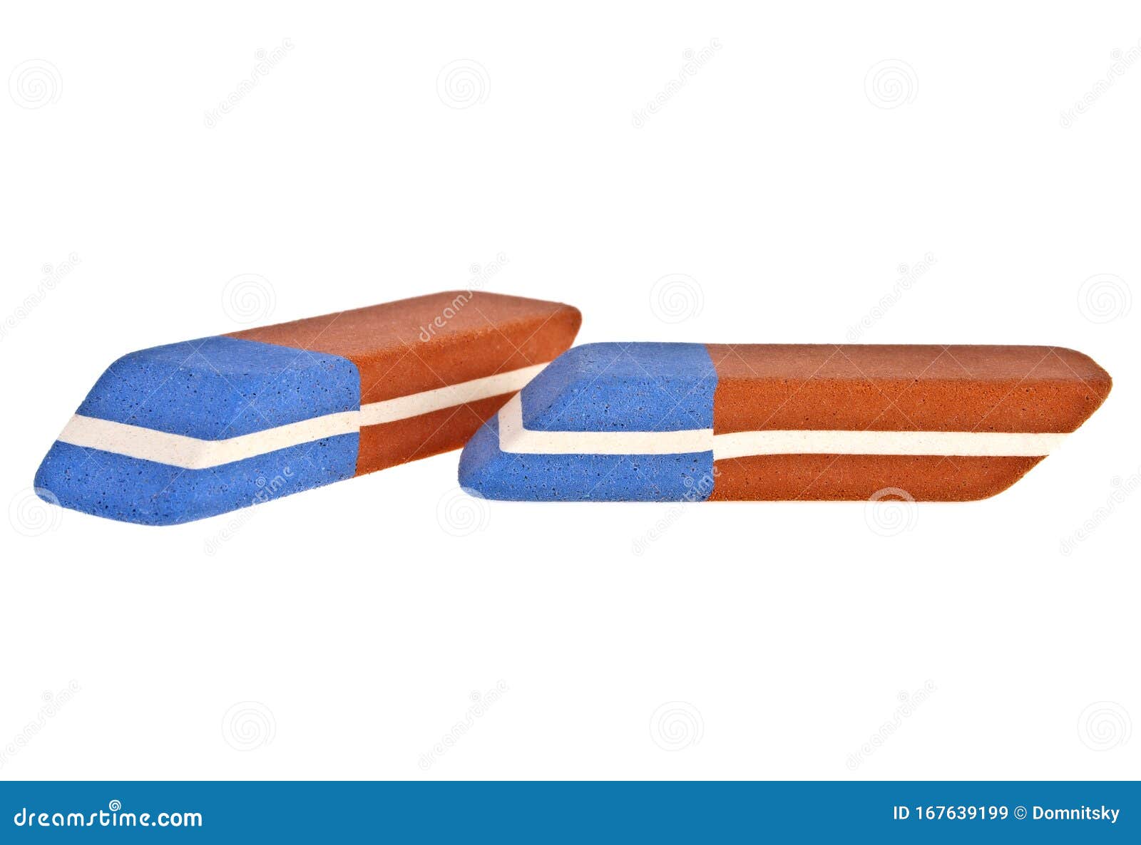 Two Erasers Isolated on White Background Stock Image - Image of ...