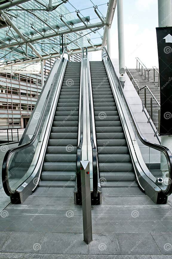 Two escalators stock photo. Image of motion, business - 4812594