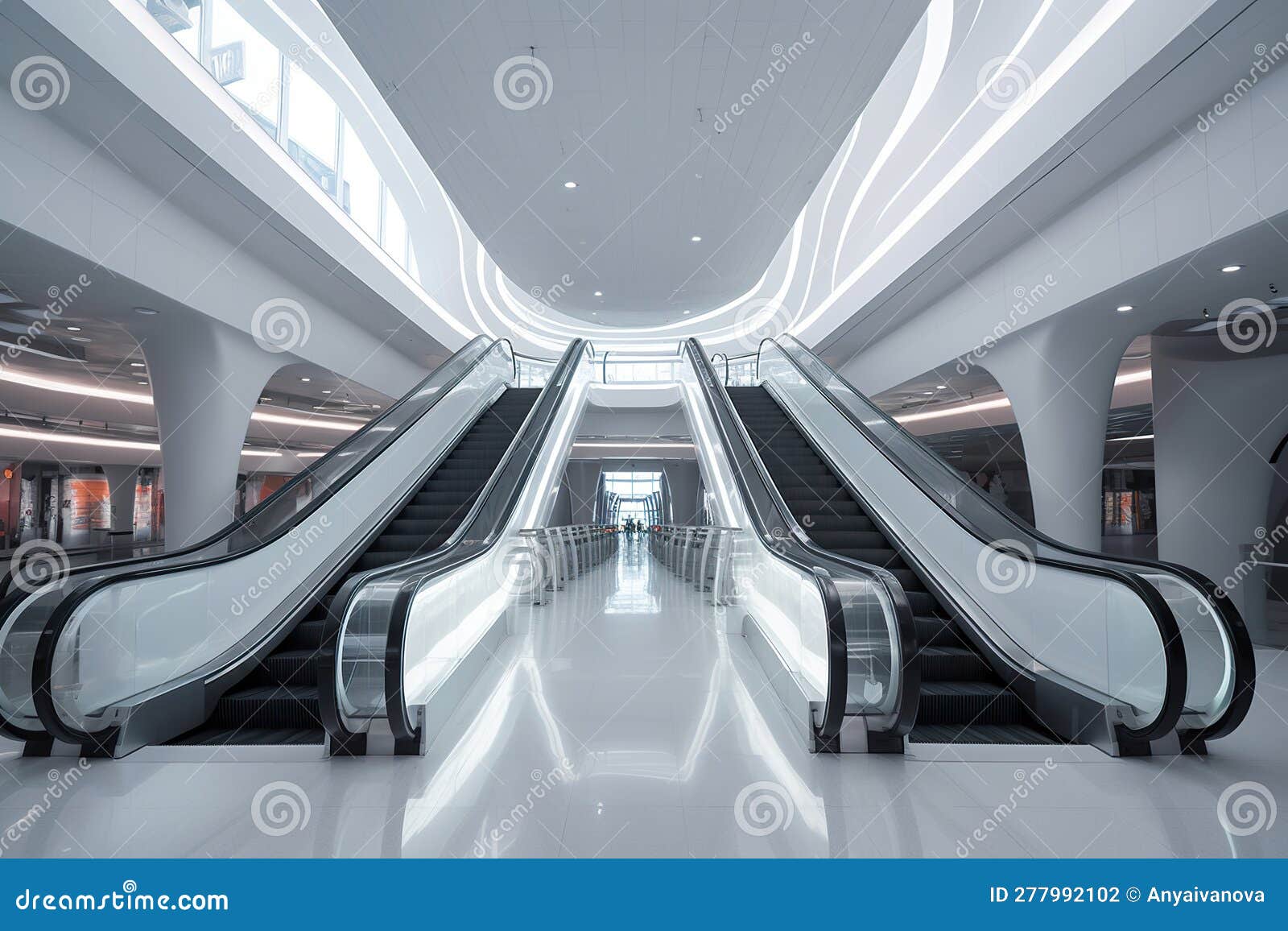 An Escalator in a Building with a Lot of Stairs. Generative AI Image ...