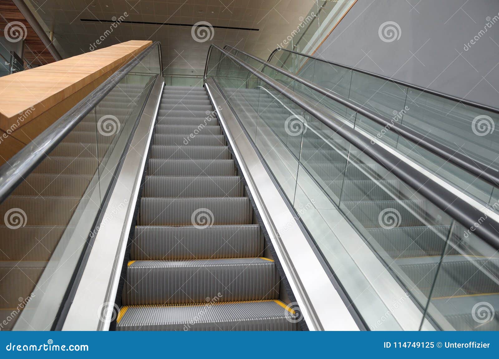 Two Escalators Going Up and Down Stock Image - Image of mall, capacity ...
