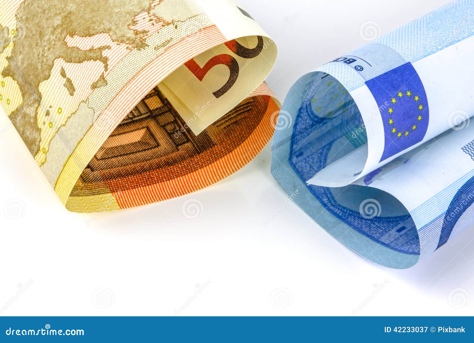 Two Euro Bill in the Form of a Heart Stock Image - Image of currency ...