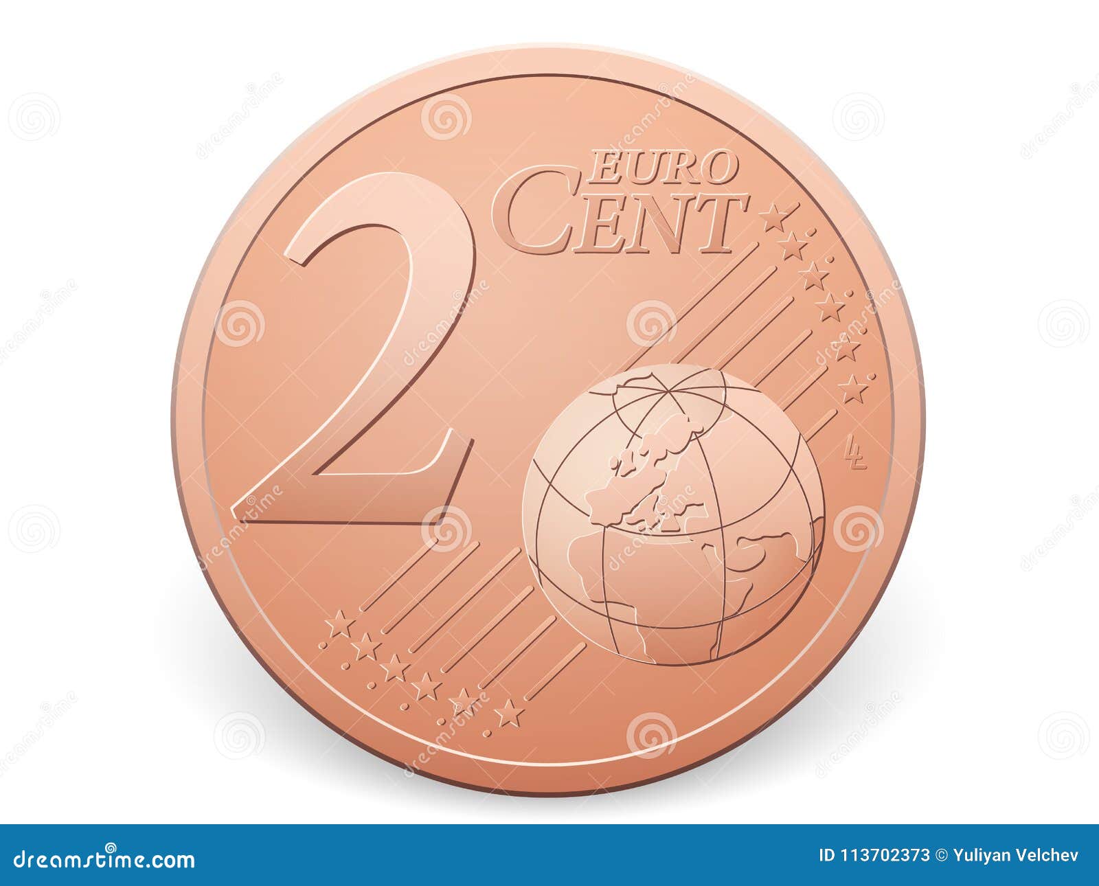 Two euro cent coin stock vector. Illustration of european - 113702373