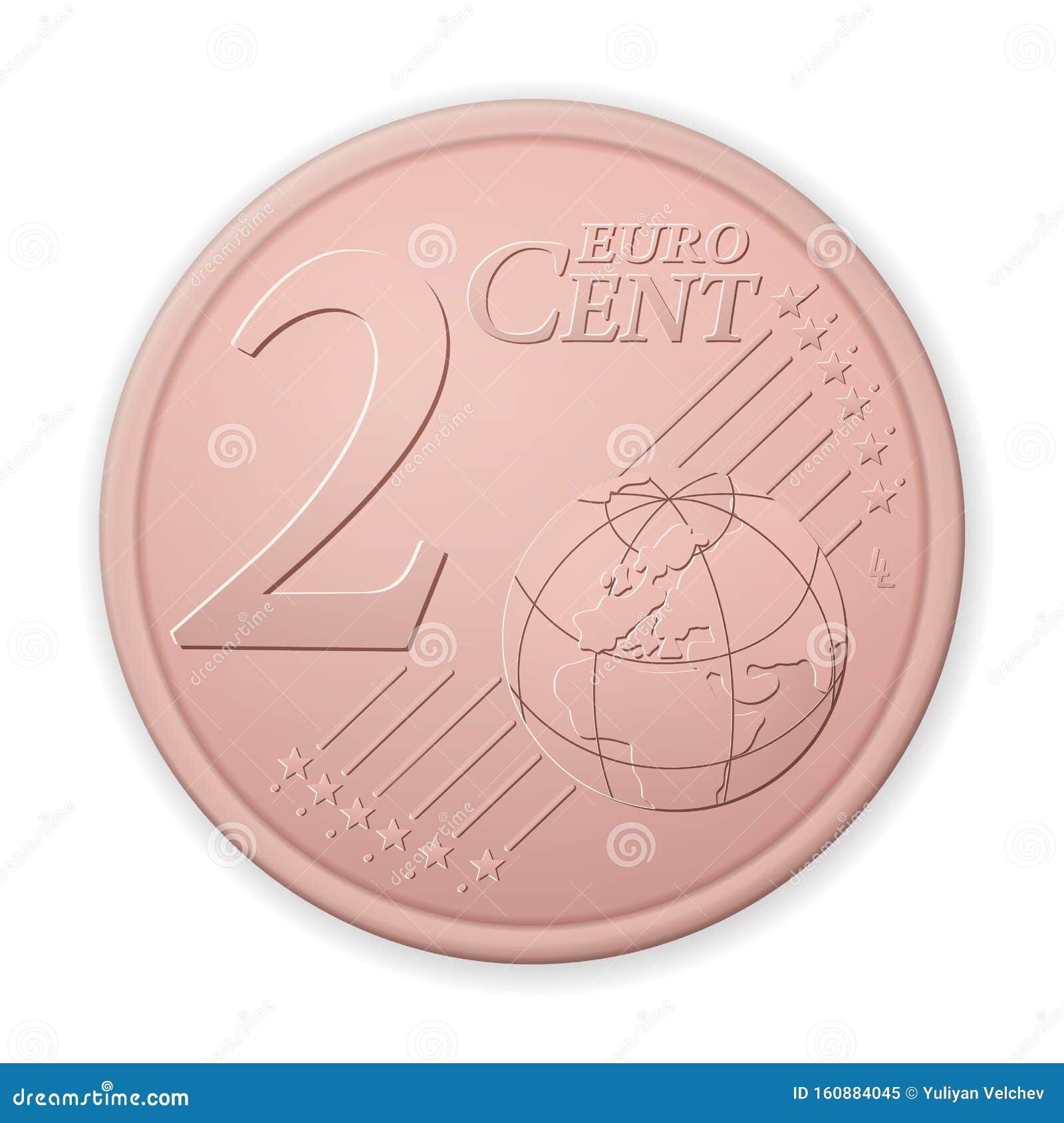 Two euro cent stock vector. Illustration of cent, monetary - 160884045