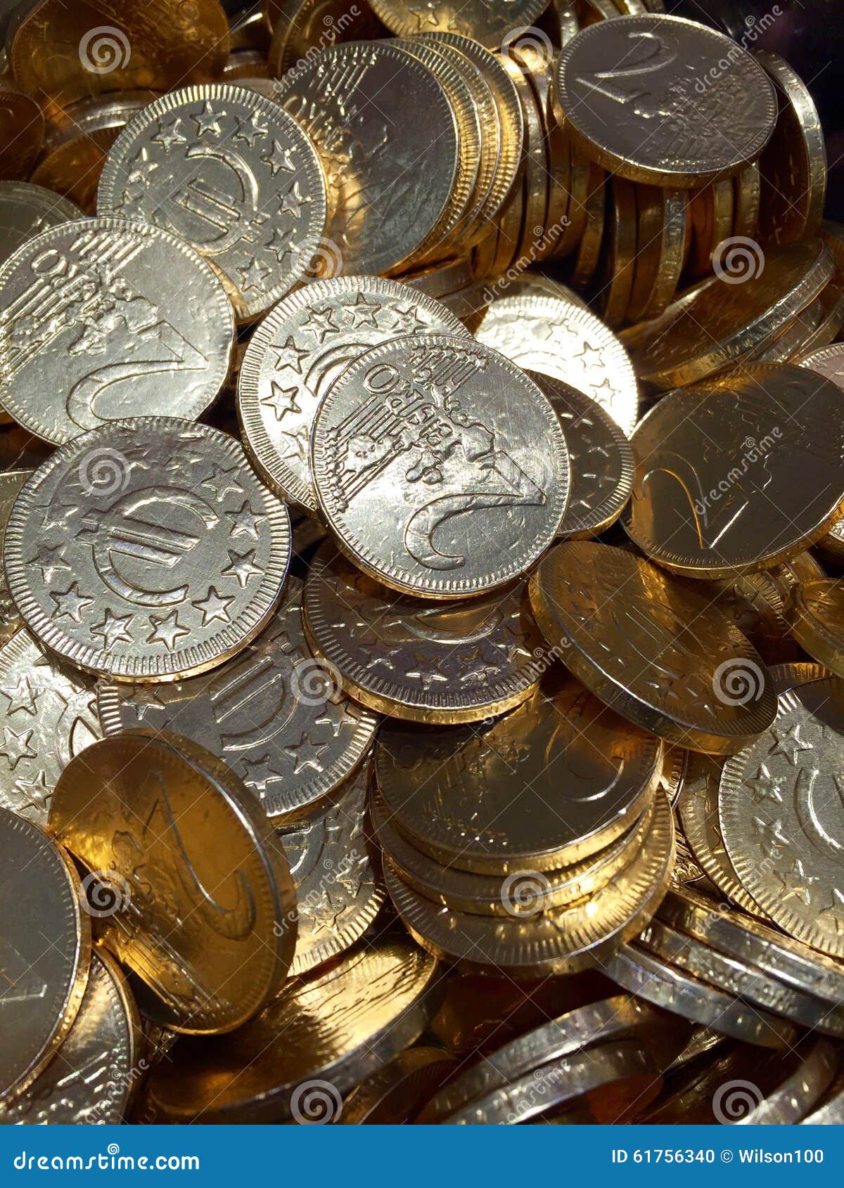 Two Euro Chocolate Coins stock photo. Image of selection - 61756340